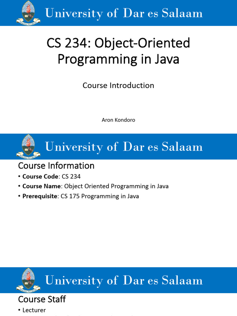 Course Introduction V2 Pdf Object Oriented Programming Method Computer Programming