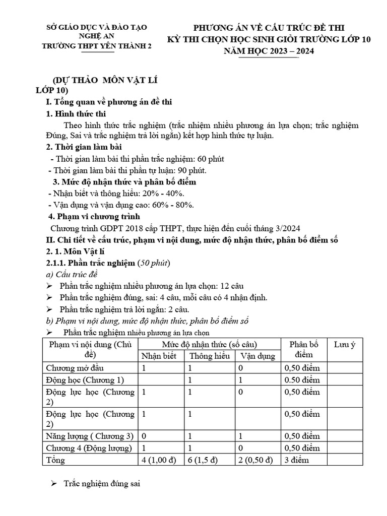 THPT Yt2 Cau Truc de HSGT 2024 | PDF