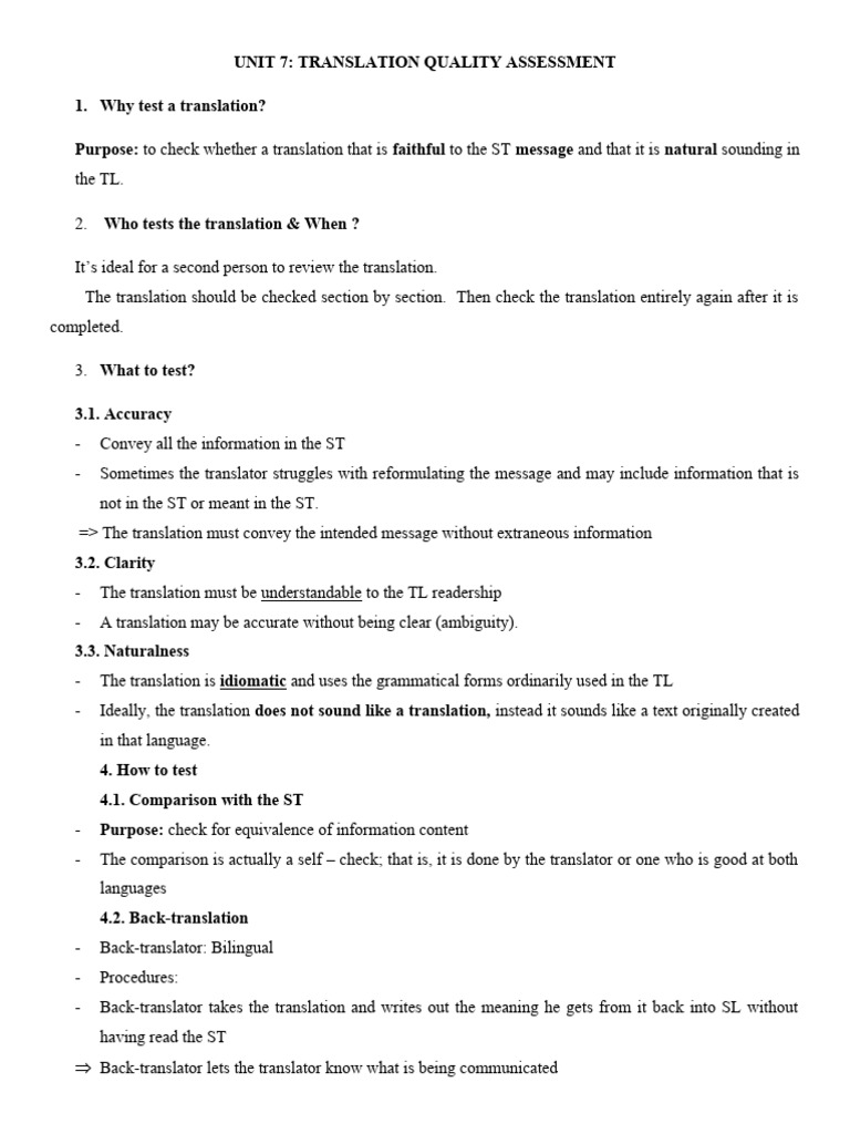 Lecture Note - Unit 7 | PDF | Translations | Reading Comprehension