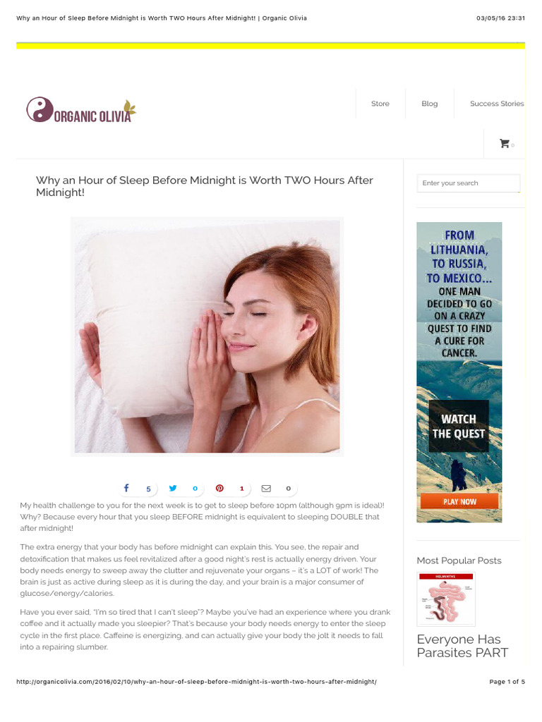 Why an Hour of Sleep Before Midnight is Worth TWO Hours After Midnight ...