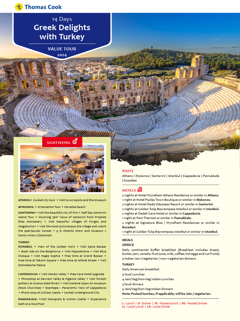 Greek Delights With Turkey - Summer 2024 - Thomas Cook | PDF | Istanbul | Travel Visa