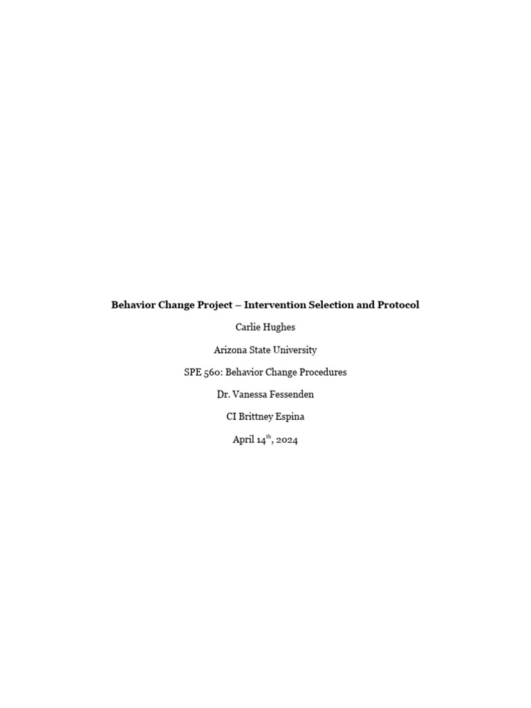 SPE 560 - Module 5 Behavior Change Project | Download Free PDF | Reinforcement | Learning