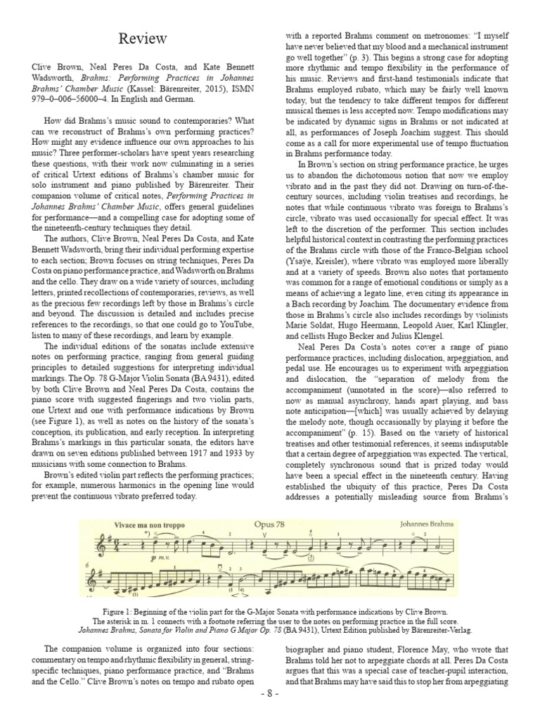 Brahms Chamber Music Performance Practices | PDF | Johannes Brahms | Cello