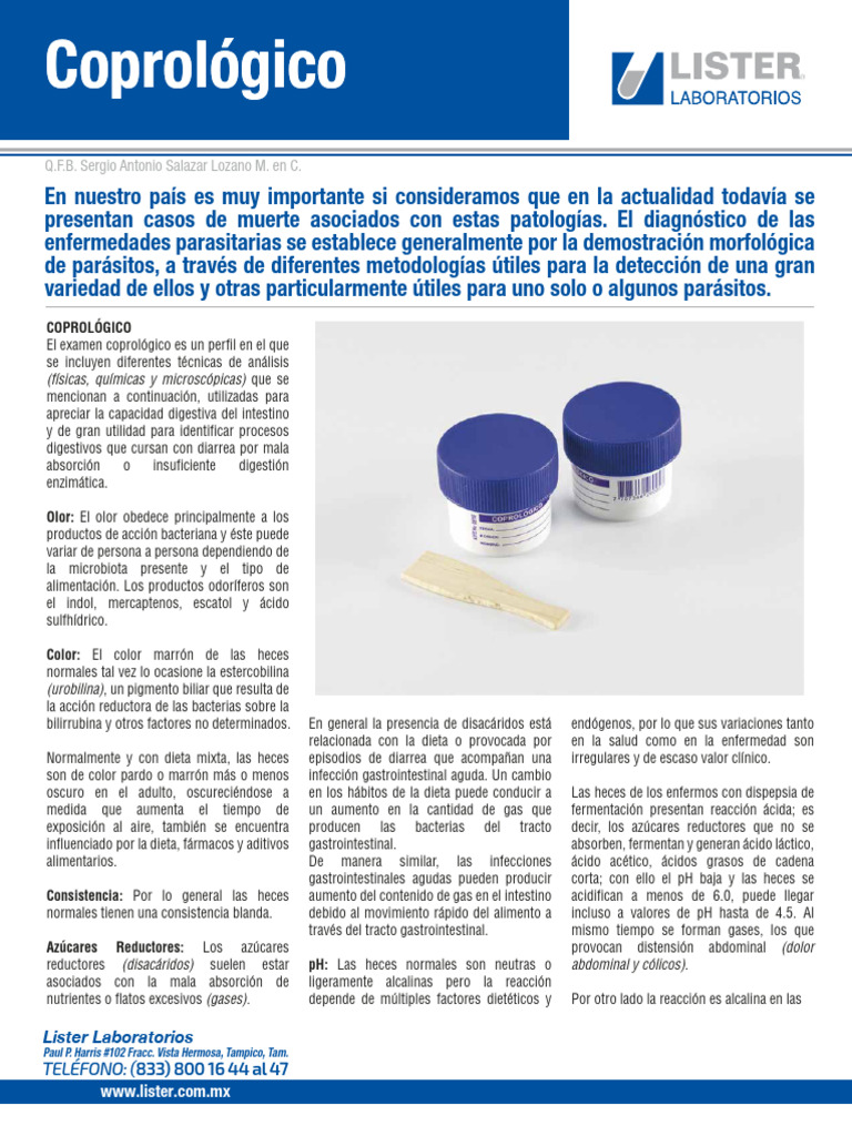 Análisis Coprológico en Diagnóstico Intestinal | PDF | Heces | Diarrea