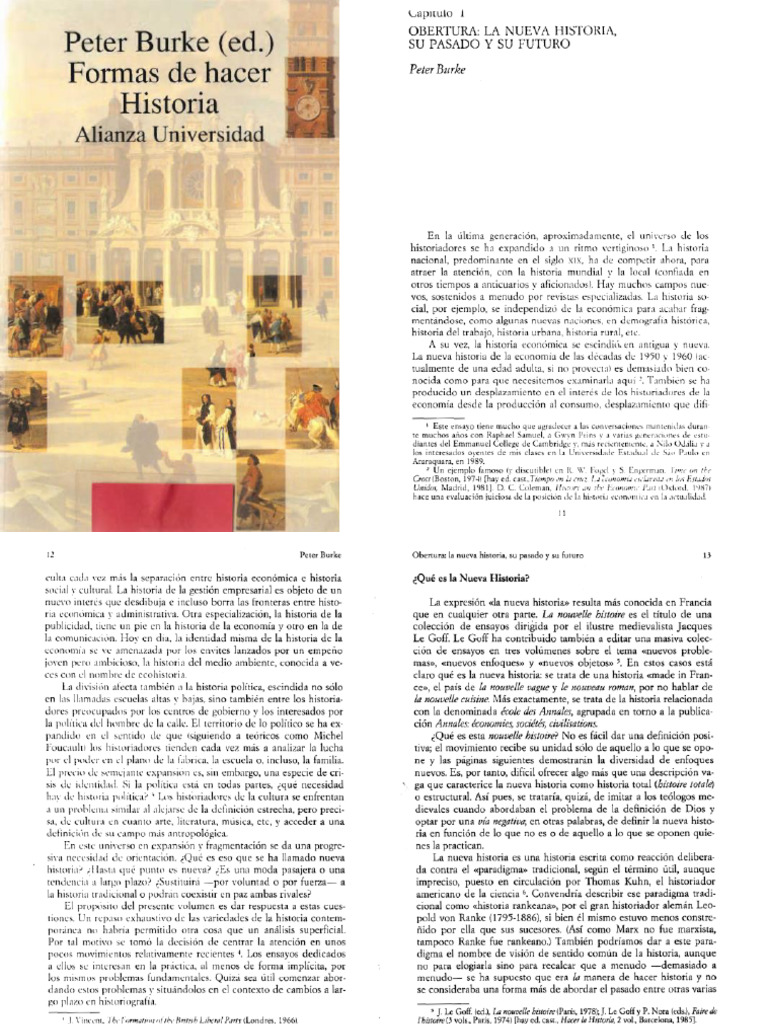 BURKE PETER Formas de Hacer Historia Cap 01 | PDF