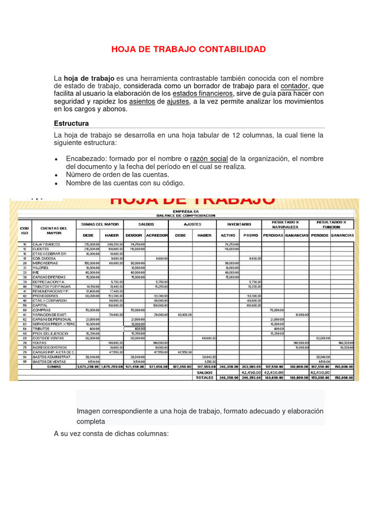 HOJA_DE_TRABAJO_CONTABILIDAD | PDF | Contabilidad | Activo fijo