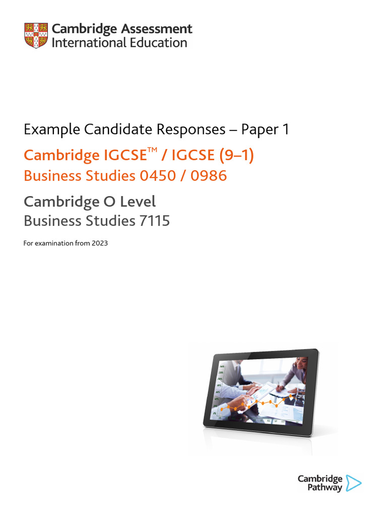 0450 Example Candidate Responses Paper 1 (For Examination From 2023 ...