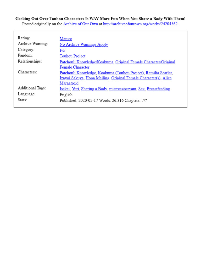 Geeking Out Over Touhou | PDF