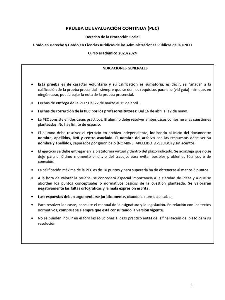 Pec 2024 Protección Social | PDF | Judicaturas