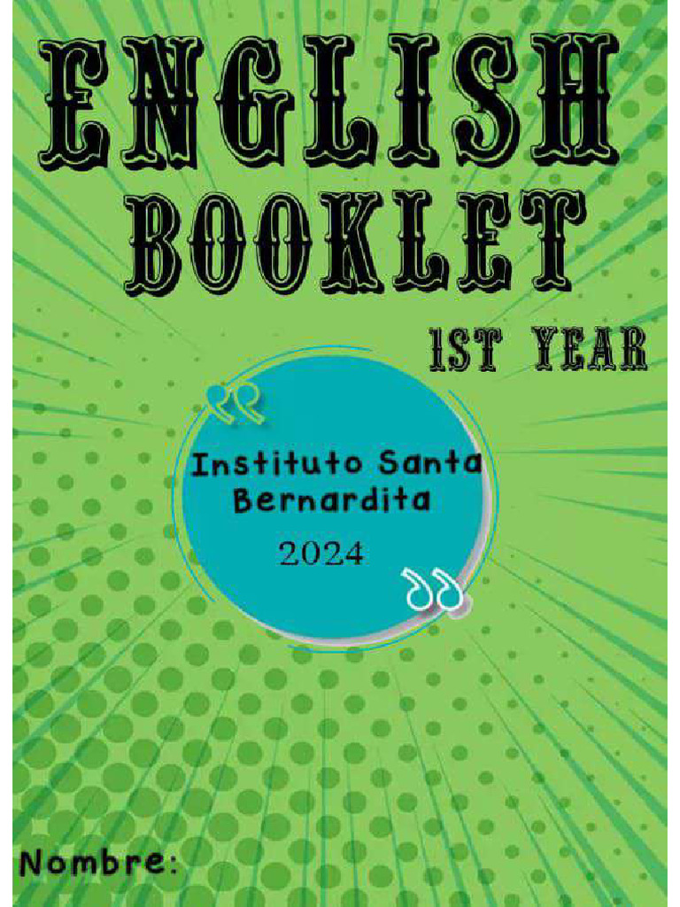 English Booklet 1er Year 2024 | PDF