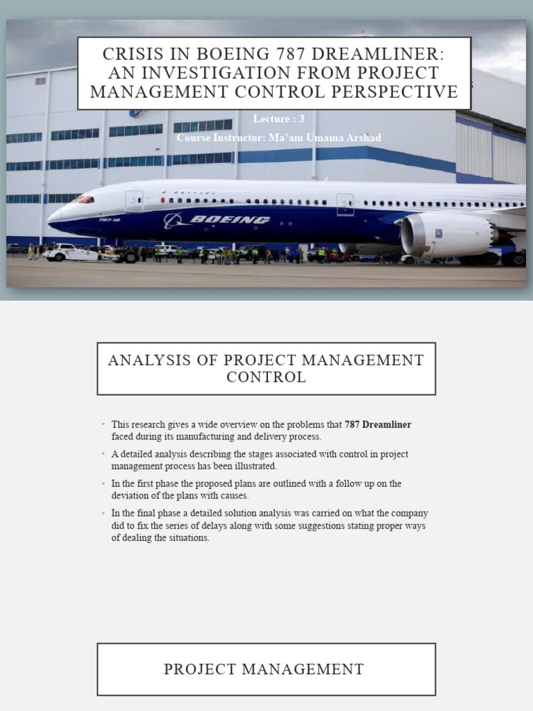 Crisis in Boeing 787 Dreamliner | PDF | Project Management | Supply Chain