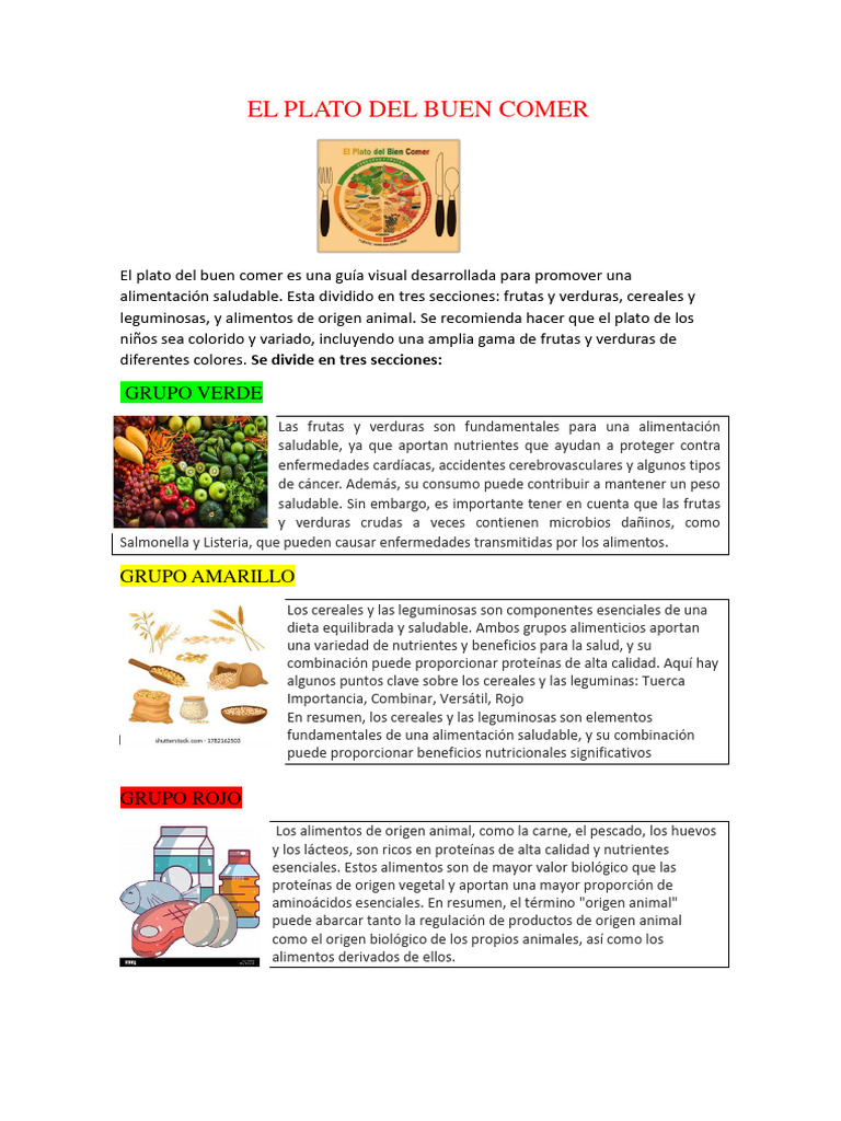 Guía Visual De Alimentación Saludable Pdf Alimentos Cereales