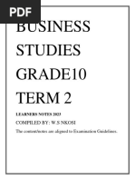 Economics Grade 10 Eclassroom Term 3 Notes | PDF | Taxes | Mining