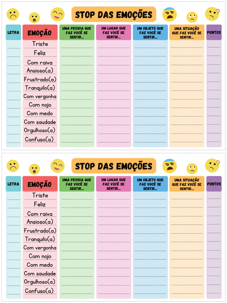 Stop Das Emoções (2 Por Folha) | PDF