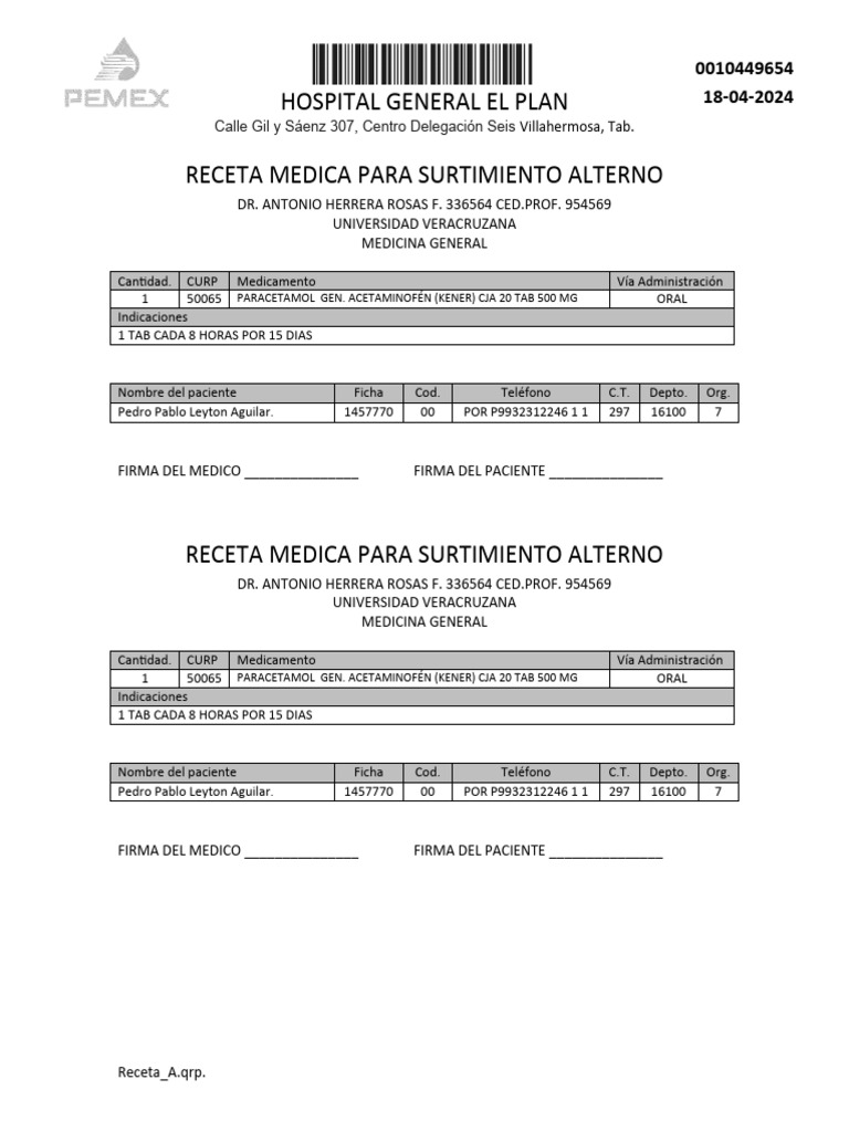 Receta Pemex | PDF Receta Pemex | PDF