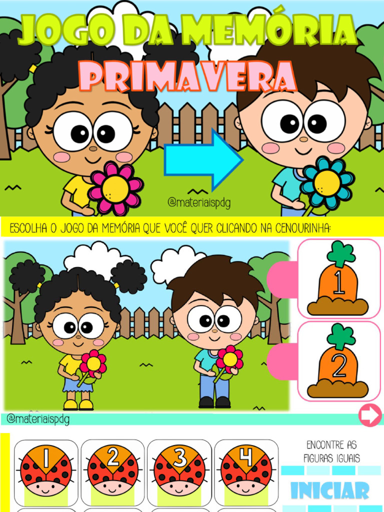 Jogo Da Memória - Primavera - Materiaispdg | PDF