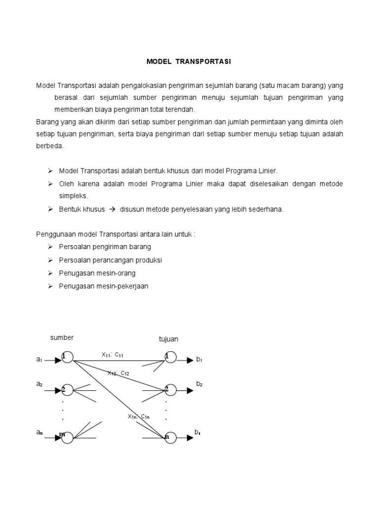 Model Transportasi | PDF | Metode & Bahan Ajar