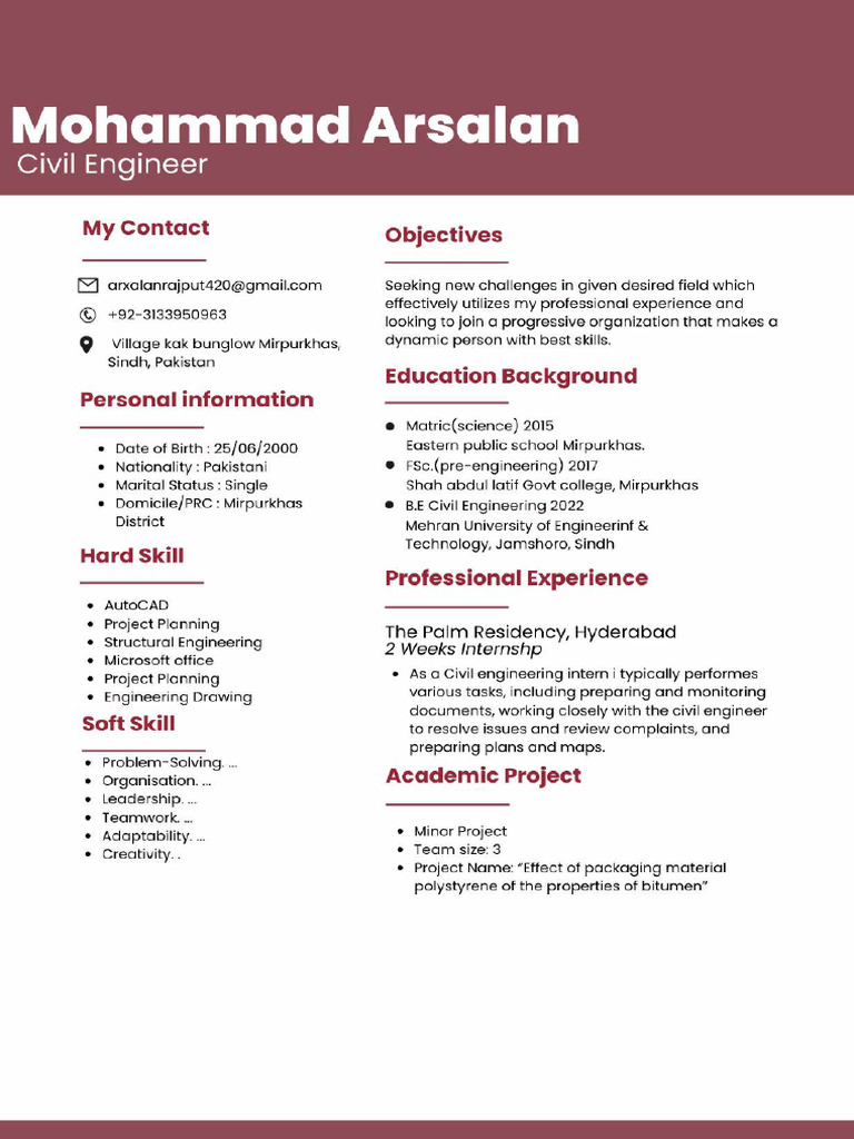 Arsalan CV | PDF