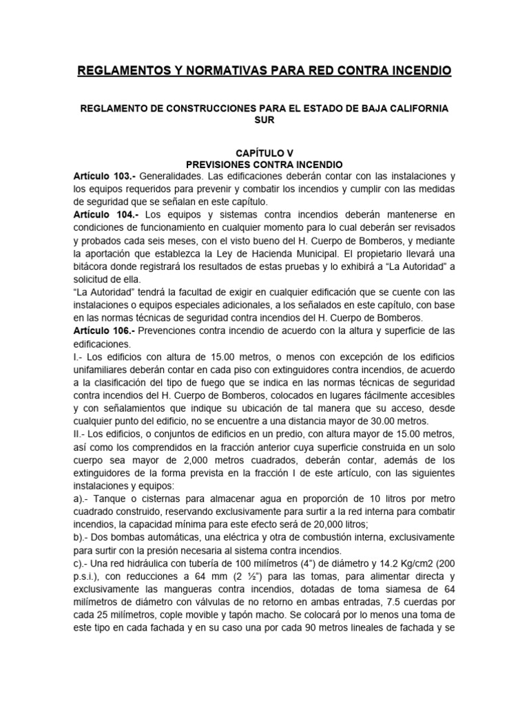 Reglamentos y Normativas para Red Contra Incendio | Descargar gratis ...