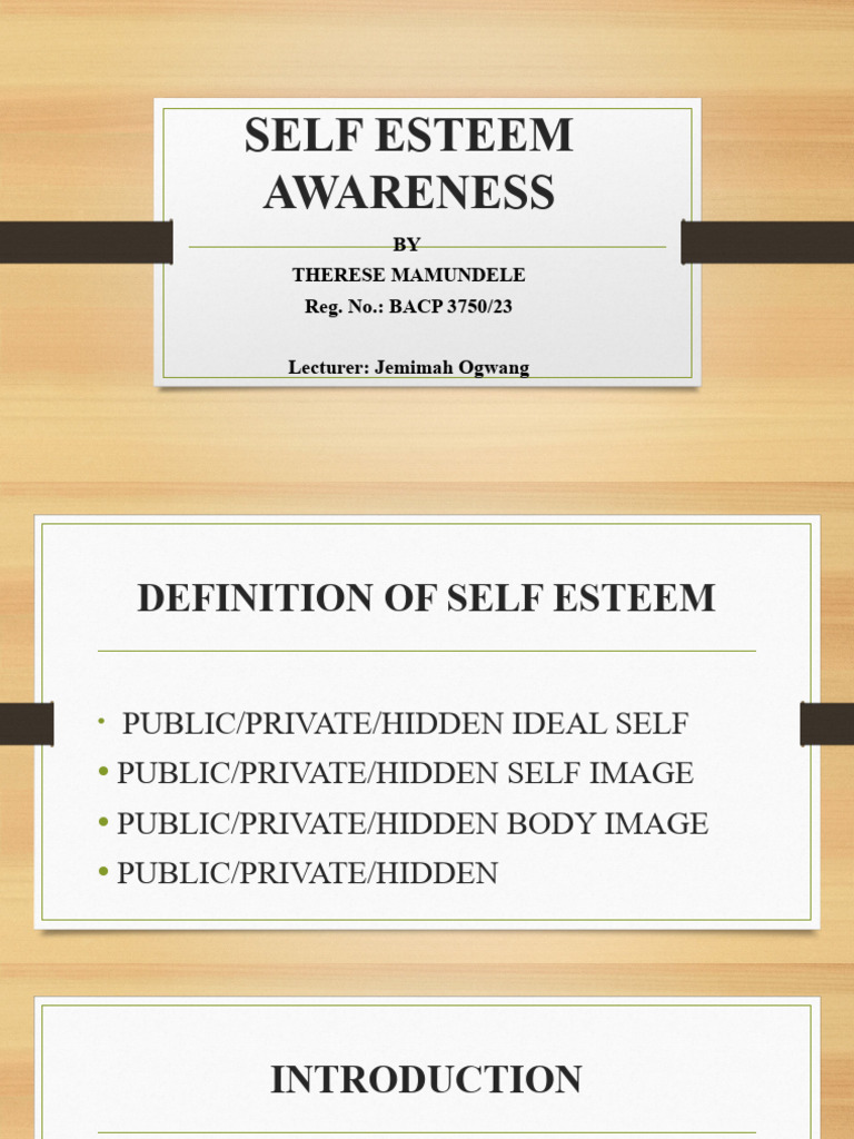 Self Esteem Awareness | Download Free PDF | Self Esteem | Cognition