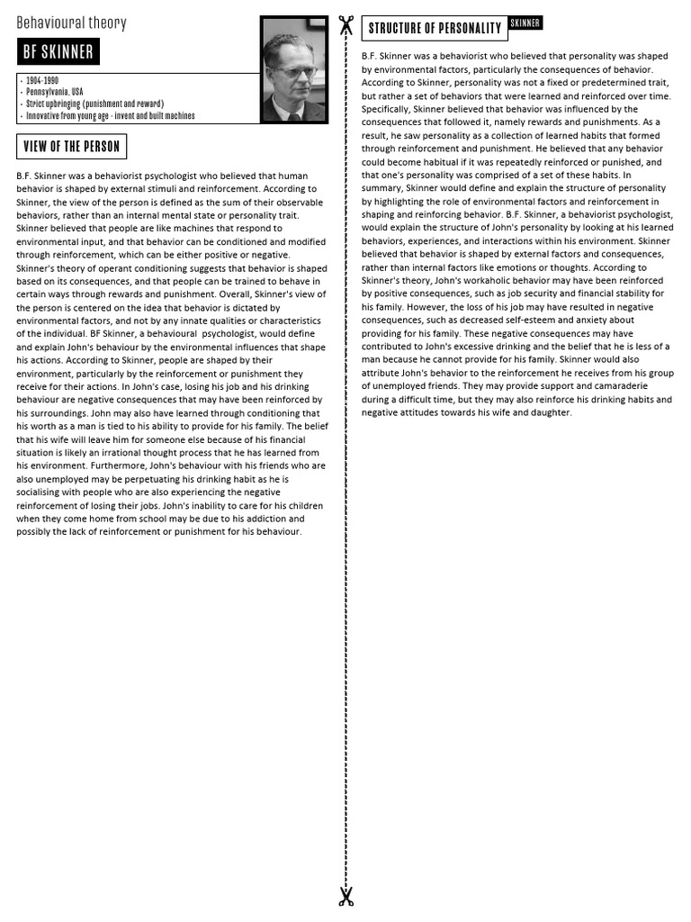 Filled in Form SU+4 - Behavioural+theory - Skinner | PDF ...