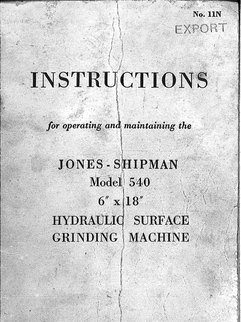 Jones & Shipman 540 Grinder Manual | PDF | Grinding (Abrasive Cutting ...