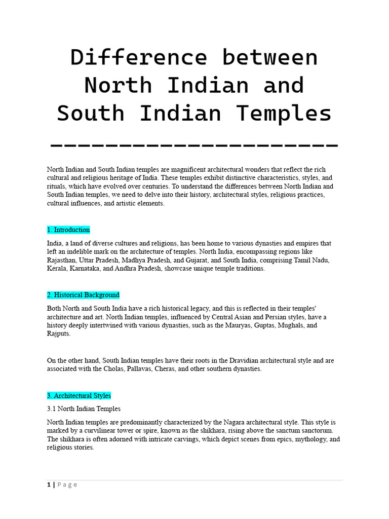 North vs South Indian Temple Architecture | PDF | South India | Indian ...
