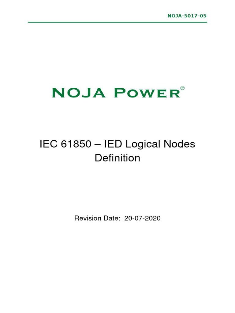 NOJA-5017-05 IEC 61850 IED Logical Nodes Definition | Download Free PDF ...