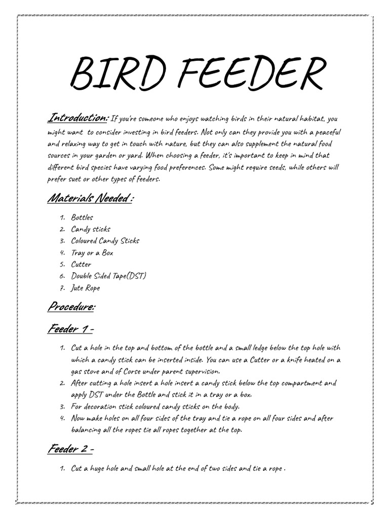Bird Feeder | PDF | Home & Garden
