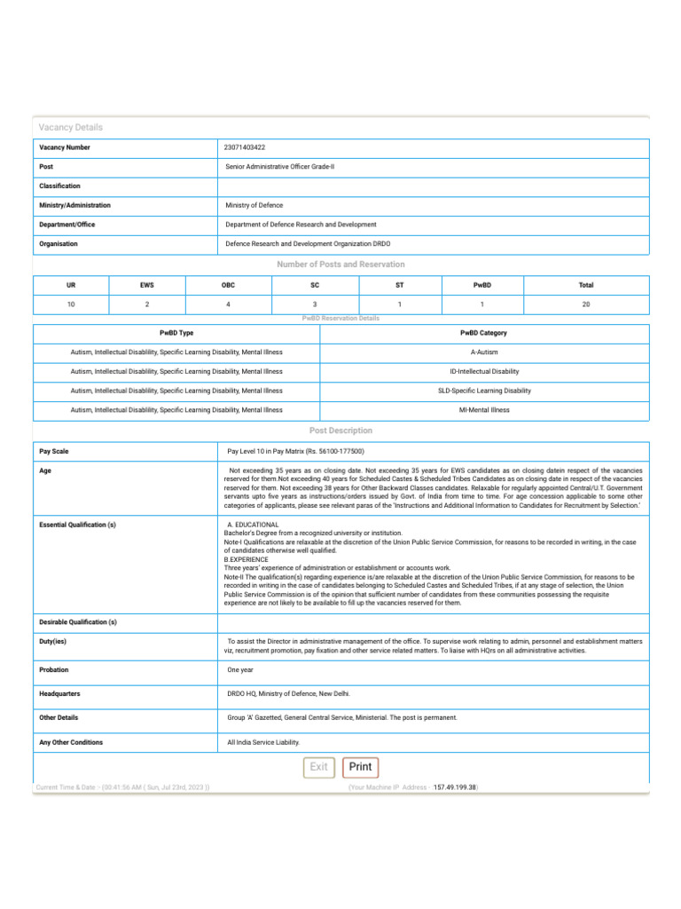 ONLINE RECRUITMENT APPLICATION (ORA) Vacancy Notice | PDF | Government ...
