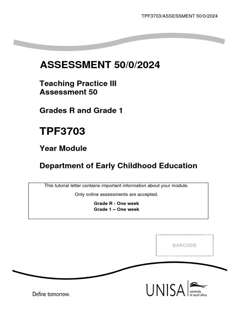 TPF3703 - 2024 - Assessment 3 - 0 - 2024 - B Final | PDF | Educational ...