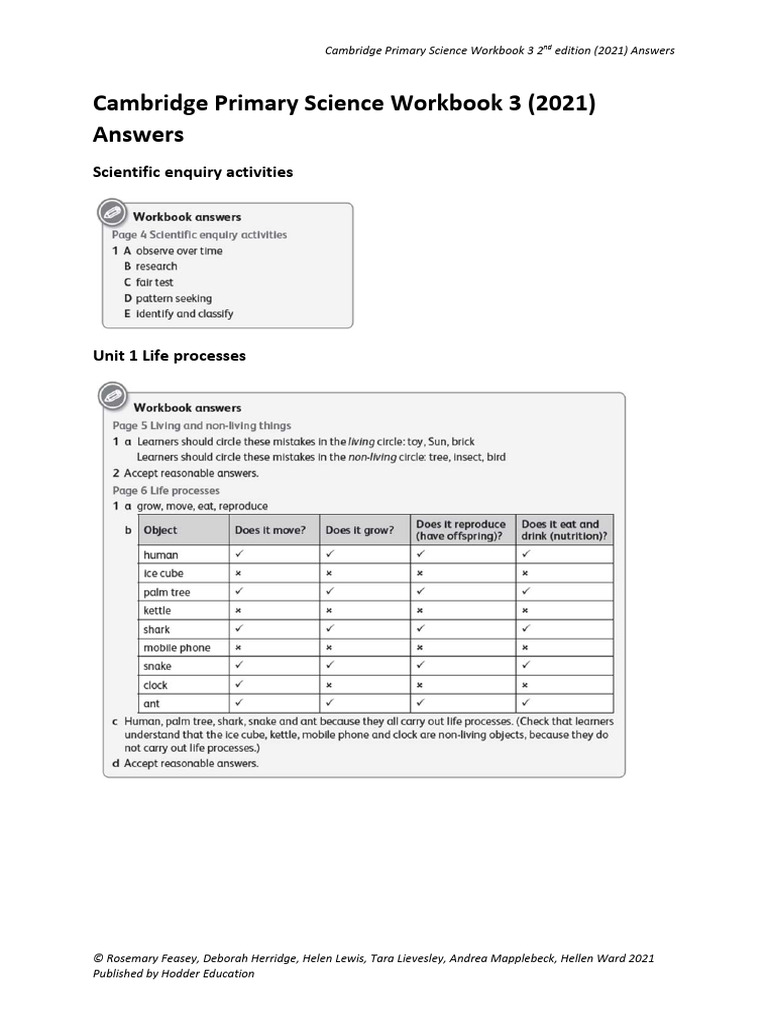 Science Stage 3 Workbook Answers | PDF | Physical Chemistry | Phases Of ...