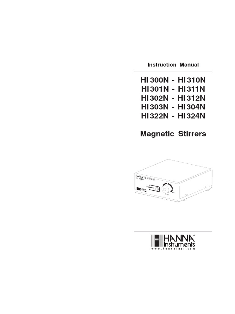 Manual Agitator Magnetic HI 311N Engl. | PDF | Electric Generator ...
