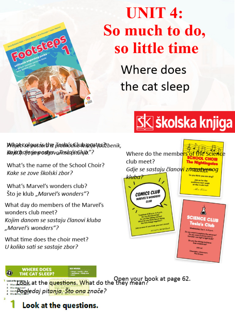 Footsteps 1, U4 - L4 Where Does The Cat Sleep | PDF