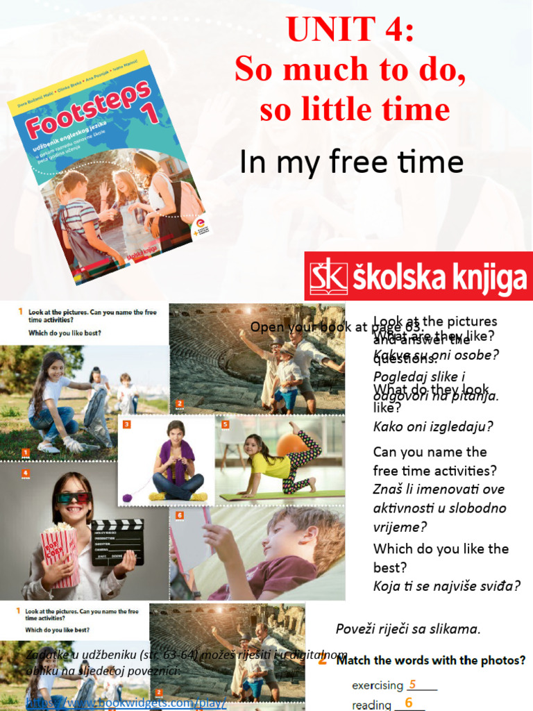 Footsteps 1, U4 - L5 in My Free Time | PDF