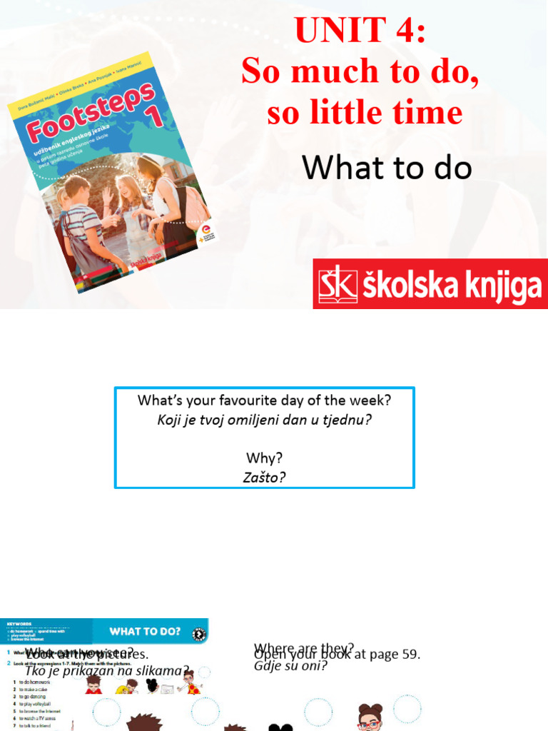 Footsteps 1, U4 - L2 What To Do | PDF