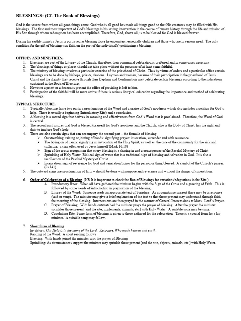 Blessings | PDF | Blessing | Priest