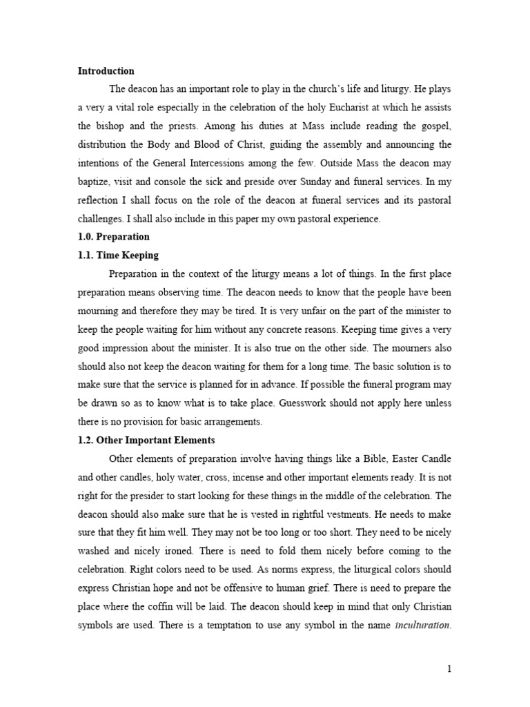 The Deacon at The Funeral Service-Paper | Download Free PDF | Funeral ...