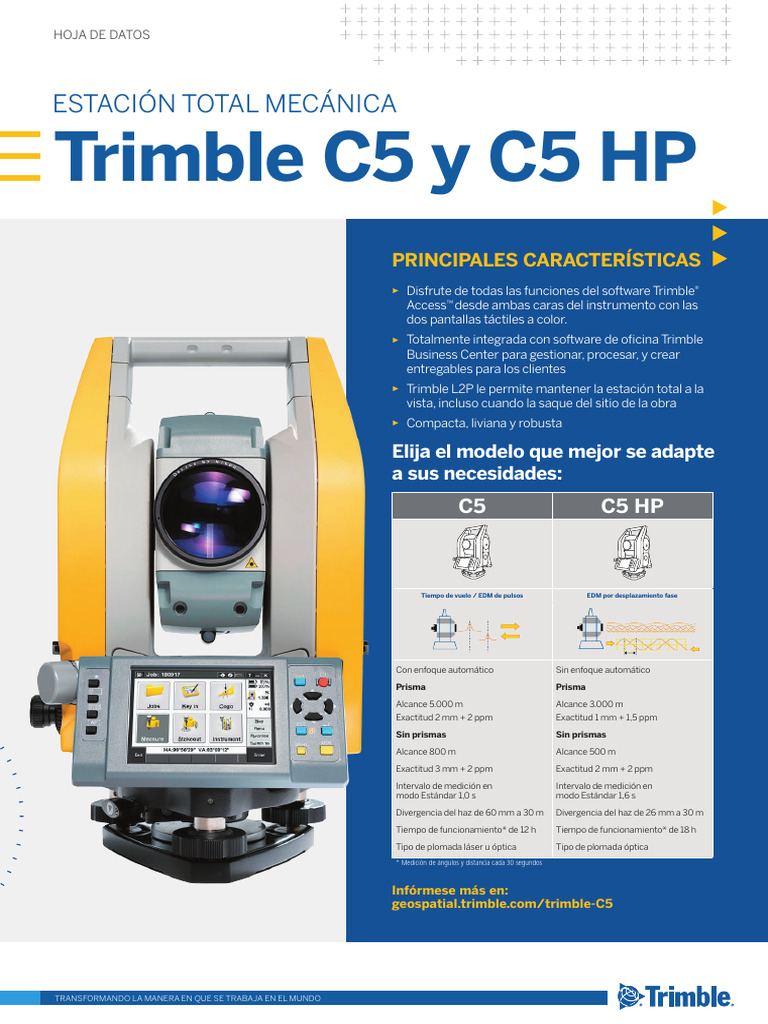 Trimble c5 hoja técnica | PDF