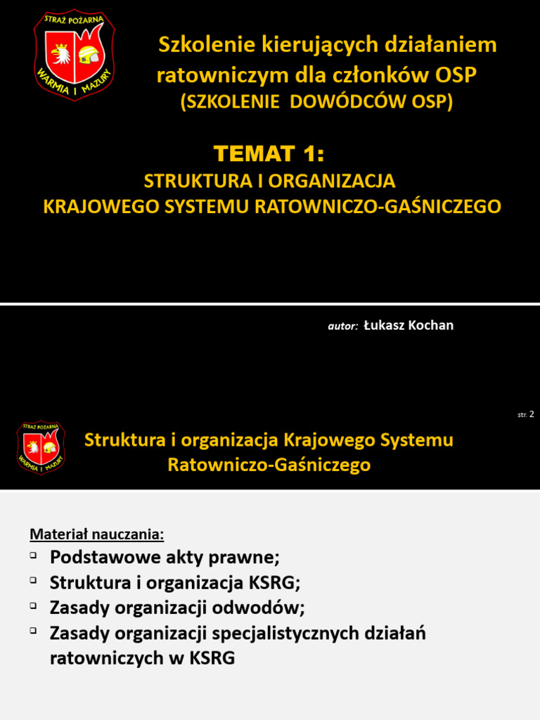 T1 Struktura I Organizacja KSRG | PDF