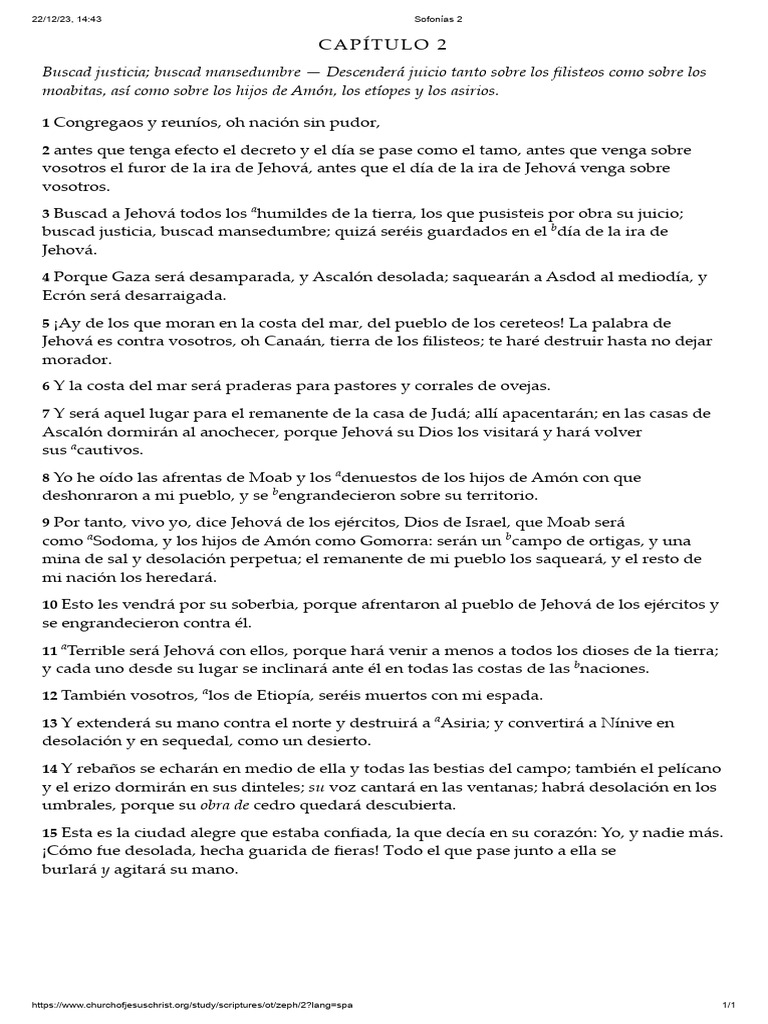 Sofonías 2 | PDF | Contenido bíblico