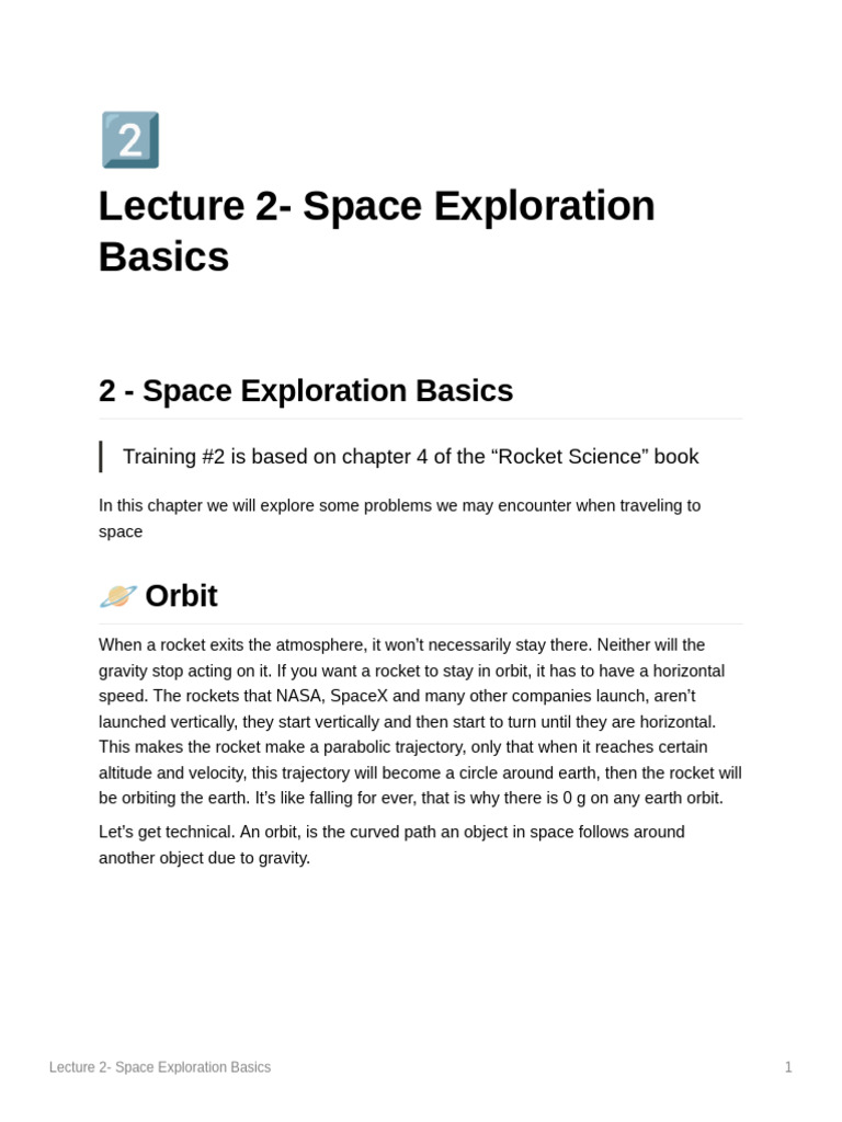 Lecture_2-_Space_Exploration_Basics | PDF | Gyroscope | Rotation