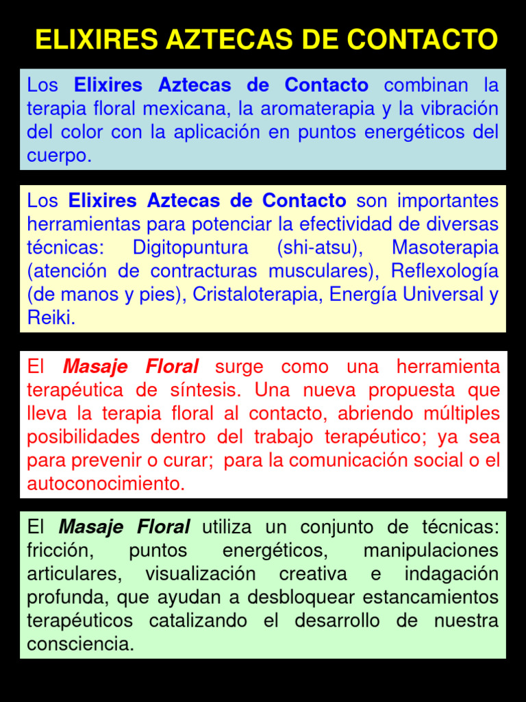 ELIXIRES AZTECAS de Contacto | PDF | Masaje