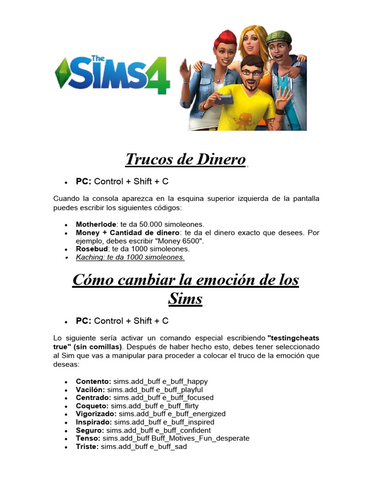 Sims 4 Trucos | PDF