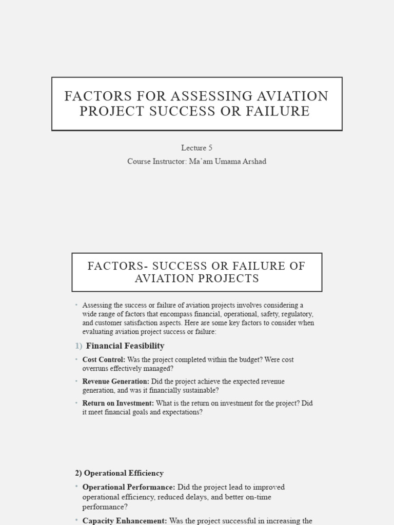 Factors For Assessing Aviation Project Success or Failure | PDF ...