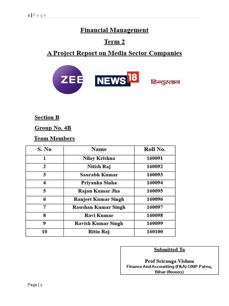 Media Sector FM Report | PDF | Investing | Mass Media