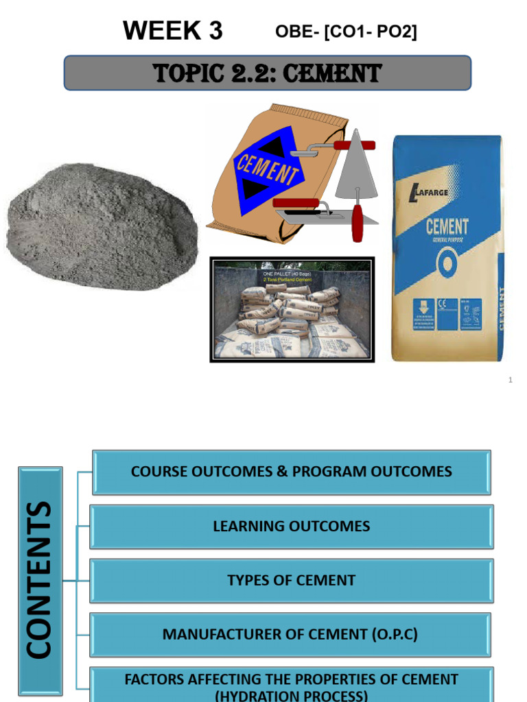 Topic 2.2 Cement | PDF | Cement | Lime (Material)