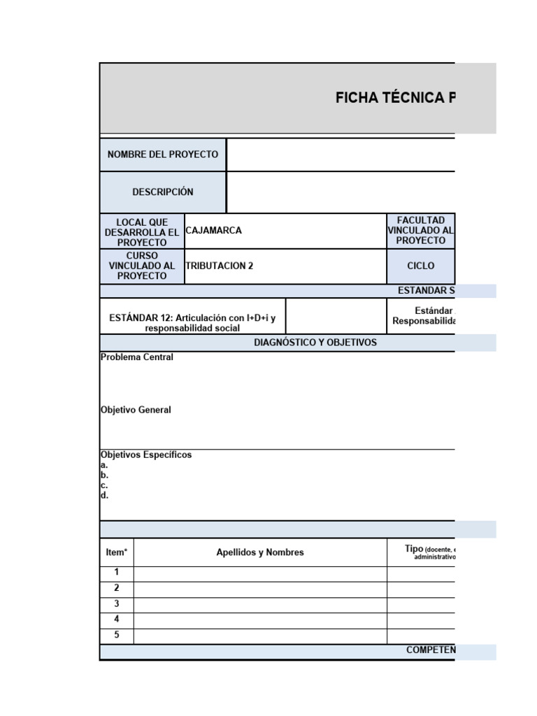 Ficha Técnica Por Proyecto RSU | PDF | Economias