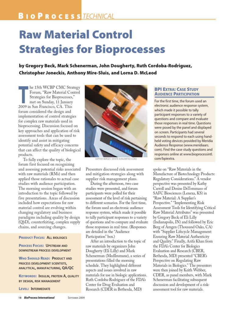 Raw Material Control Strategies | PDF | Insulin | Audit