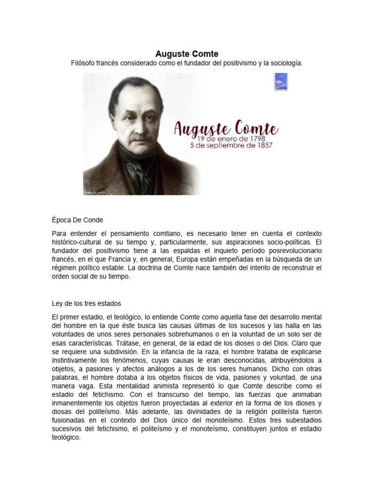 AUGUST COMTE 5B | PDF | Metafísica | Science